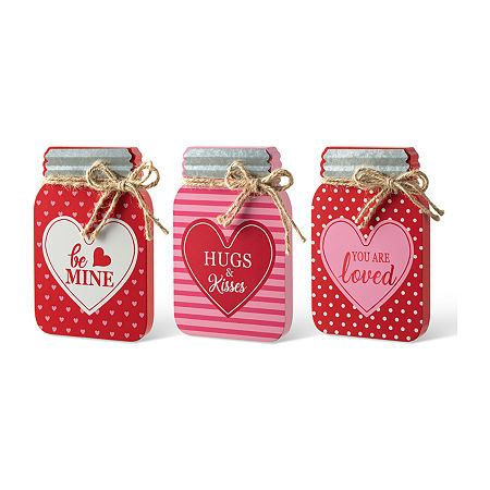Click here for Glitzhome 7H Set Of 3 Valentines Tabletop Decor  O... prices