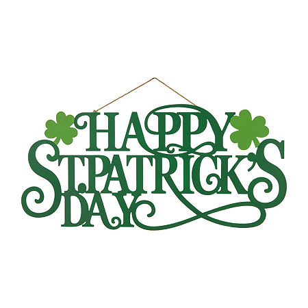 Glitzhome 24 L Metal Happy St. Patricks Day Wall Decor - Green