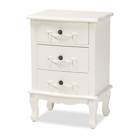 Click here for Callen 3-Drawer Nightstand  One Size  White prices