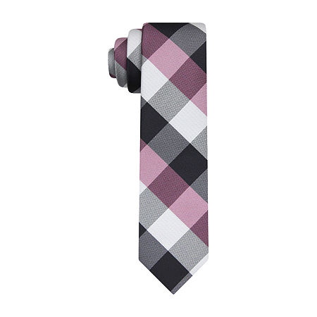 Click here for J. Ferrar Plaid Tie  One Size  Pink prices