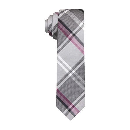 Click here for J. Ferrar Plaid Tie  One Size  Silver prices