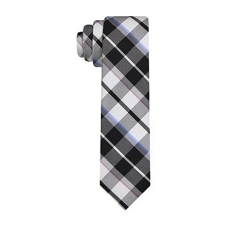 Click here for J. Ferrar Plaid Tie  One Size  Silver prices