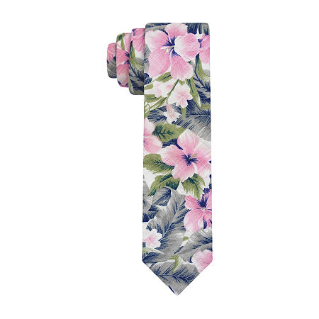 Click here for J. Ferrar Tropical Floral Tie  One Size  Pink prices