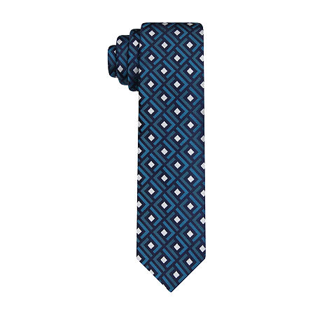 Click here for J. Ferrar Geometric Tie  One Size  Blue prices
