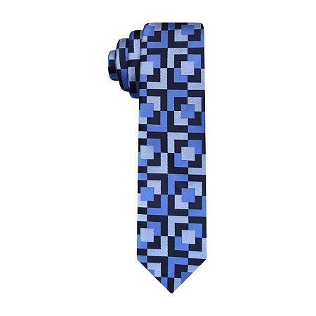 Click here for J. Ferrar Geometric Tie  One Size  Blue prices
