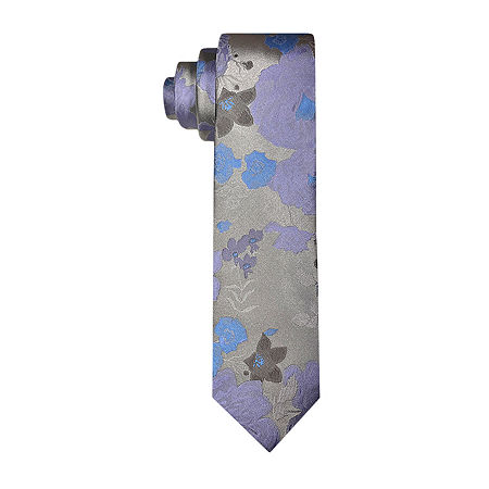 Click here for J. Ferrar Floral Tie  One Size  Silver prices