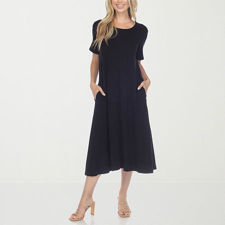 Click here for Womens White Mark Midi Short Sleeve Dress prices