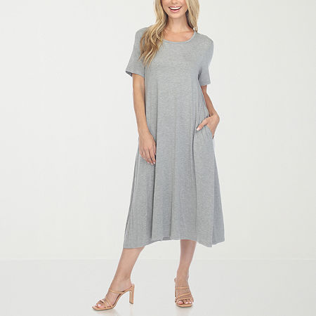 Click here for Womens White Mark Midi Short Sleeve Dress prices