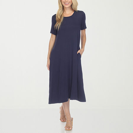 Click here for White Mark Womens Short Sleeve Midi Swing Dresses... prices