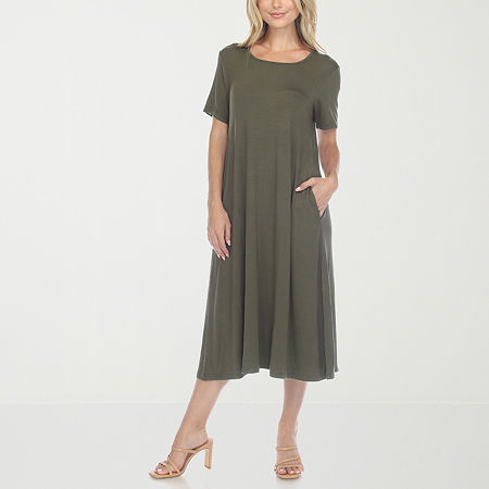 Click here for Womens White Mark Midi Short Sleeve Dress prices