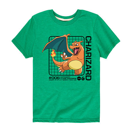 Click here for Pokemon Big Boys Charizard Graphic Tee - Green prices