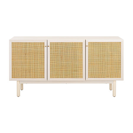 Click here for Aino 3 Door Media Stand - Bleached white/natural prices