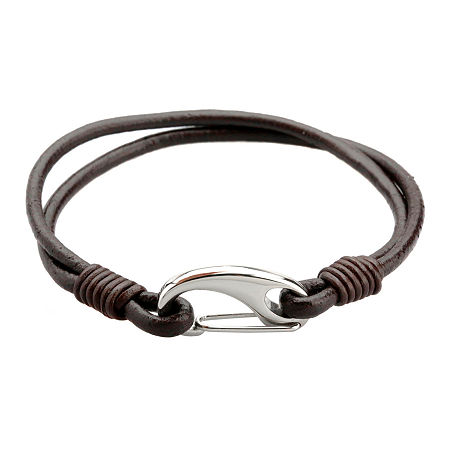 Click here for Mens Brown Leather and Stainless Steel Bracelet  O... prices