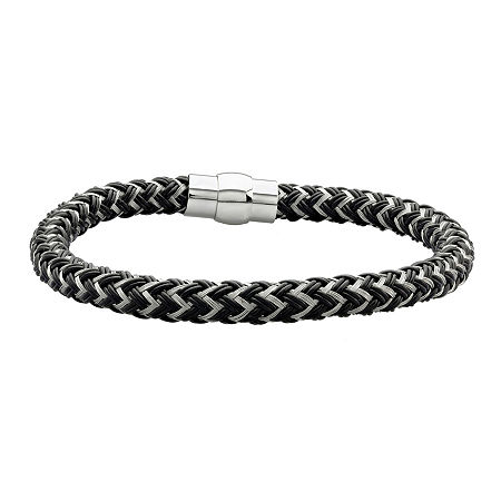 Click here for Mens Black IP Stainless Steel Braided Chain Bracel... prices