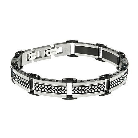 Click here for Mens Black IP Stainless Steel Chain Bracelet with... prices