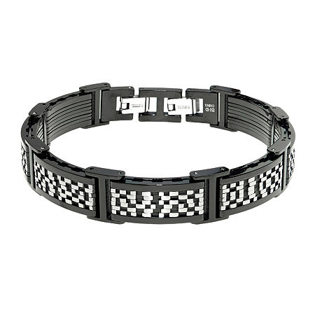 Click here for Mens Black IP Stainless Steel Chain Bracelet with... prices
