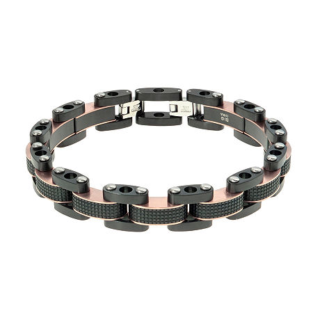 Click here for Mens Two-Tone Stainless Steel Textured Bracelet wi... prices