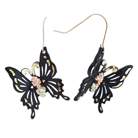 Click here for Black Hills Gold Womens Butterfly Drop Earrings  O... prices