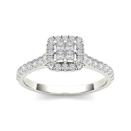 Click here for 1/2 CT.T.W. Natural Diamond 10K White Gold Engagem... prices