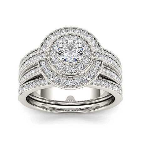 Click here for 1 CT.T.W. Natural Diamond 14K White Gold Bridal Ri... prices