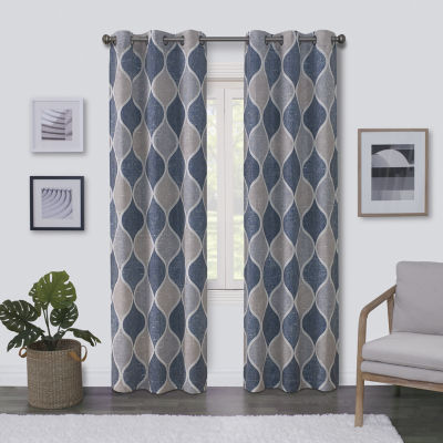 Regal Home Surfaces Ogee Grommet Top Light-Filtering Single Curtain ...