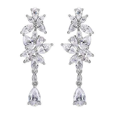 Click here for DiamonArt Cubic Zirconia Sterling Silver Drop Earr... prices