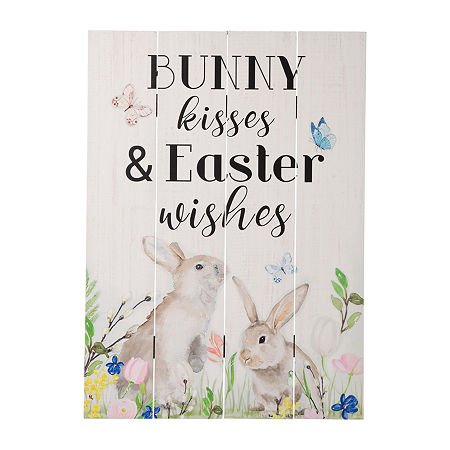 Click here for Glitzhome 18 Easter Wooden Bunny Wall Sign  One Si... prices