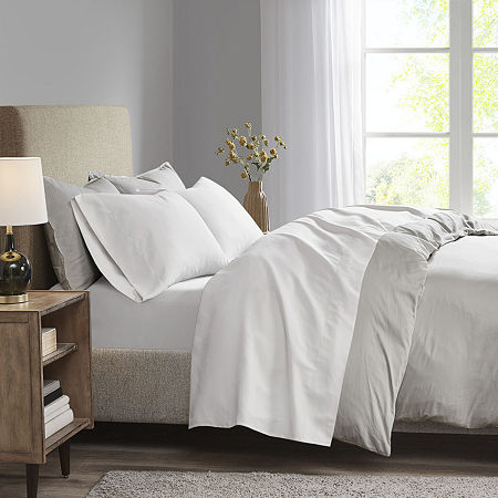 Madison Park 3M-Microcell Solid 3-Pc. Sheet Set  Twin - White