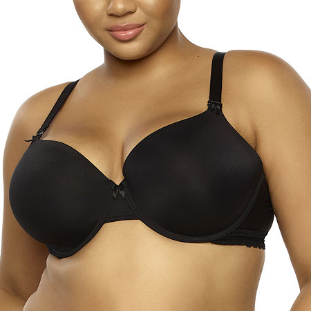 Paramour Gorgeous Womens T-shirt Bra with Lace Trim - Black