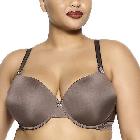 Paramour Gorgeous Womens T-shirt Bra with Lace Trim - Mink