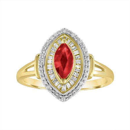 Click here for Womens Lead Glass-Filled Red Ruby 10K Gold Cocktai... prices