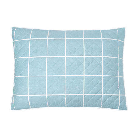 Click here for Fieldcrest Windowpane Pillow Sham  One Size  Blue prices