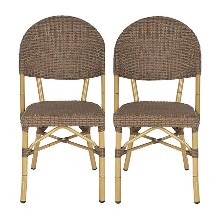 Louisa Set of 2 Indoor/Outdoor Wicker Side Chairs - Brown