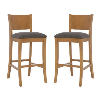 Rossman 2-pc. Upholstered Bar Stool, Color: Brown - JCPenney