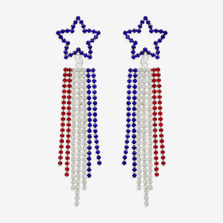 Click here for Mixit Patriotic Fringe Womens Star Drop Earrings... prices