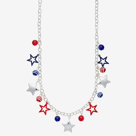 Click here for Mixit Patriotic Usa Charm Womens Multi Color 19 In... prices