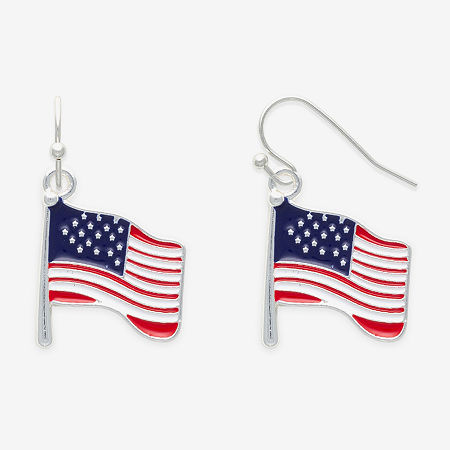 Click here for Mixit Patriotic Usa Flag Womens Drop Earrings  One... prices