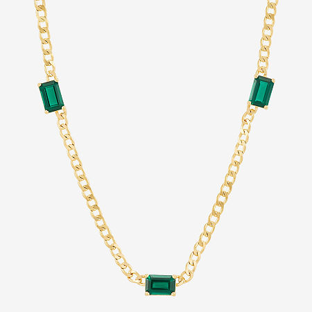 Click here for Womens 14K Gold Over Silver 18 Inch Curb Chain Nec... prices