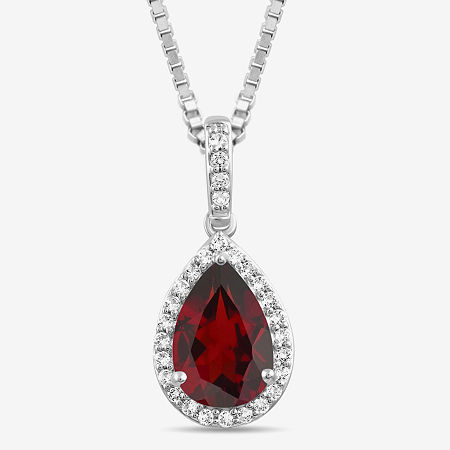 Click here for Womens Genuine Red Garnet Sterling Silver Pear 18... prices
