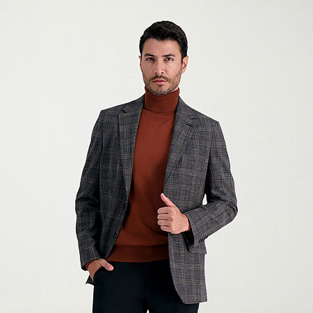 Click here for Haggar JMH Tailored Slub Glen Plaid Mens Stretch F... prices