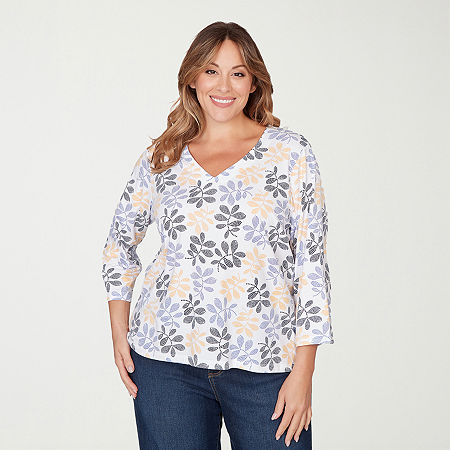 Click here for Hearts Of Palm Plus Size Printed Stretch Jersey V-... prices