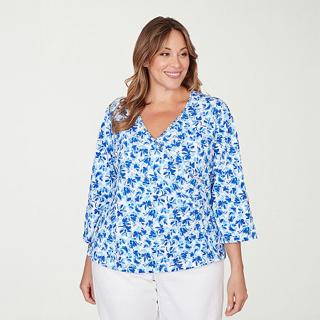 Click here for Hearts Of Palm Plus Size Printed Stretch Jersey 3/... prices