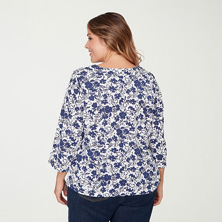 Click here for Hearts Of Palm Plus Size Printed Stretch Jersey Ho... prices
