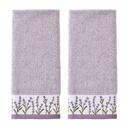 Click here for Saturday Knight Lavender Border 2-pc. Floral Hand... prices