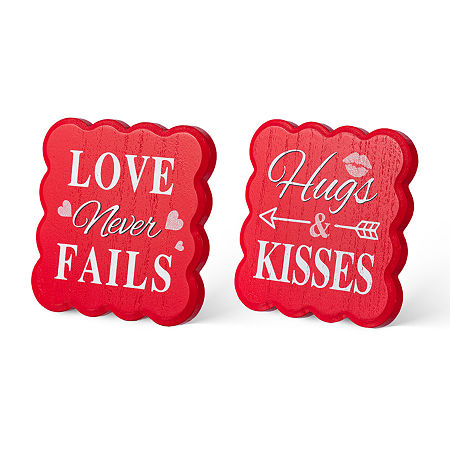 Click here for Glitzhome 6 Wooden Valentines Day Tabletop Decor... prices