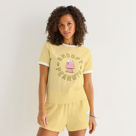 Click here for Peanuts Baby Tee Womens Juniors Crew Neck Short Sl... prices