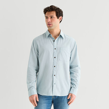 Click here for mutual weave Mens Long Sleeve Regular Fit Button-D... prices