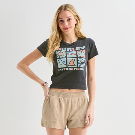 Click here for Hurley Womens Juniors Crew Neck Short Sleeve Fitte... prices