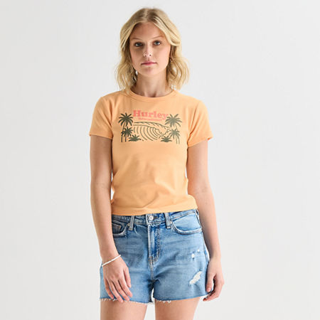 Click here for Hurley Womens Juniors Crew Neck Short Sleeve Fitte... prices
