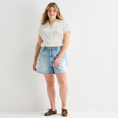 Click here for Arizona Womens Mid Rise Juniors Denim Short  20  B... prices